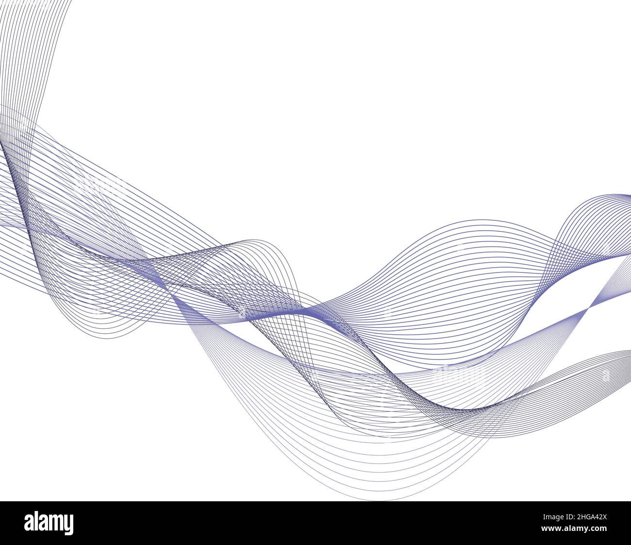 Abstract wave element from thin lines. Stylized line art background in ...
