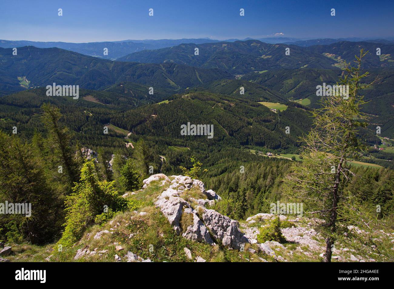 Landscape at hiking trail Altenberger Steig to Rax,Austria,Europe Stock ...