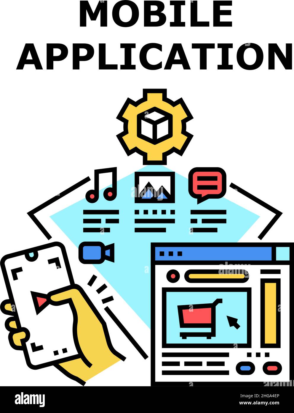 Mobile application icon vector illustration Stock Vector Image & Art ...