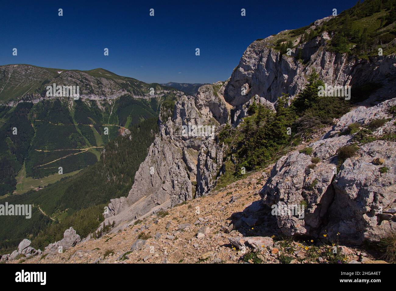 Landscape at hiking trail Altenberger Steig to Rax,Austria,Europe Stock ...