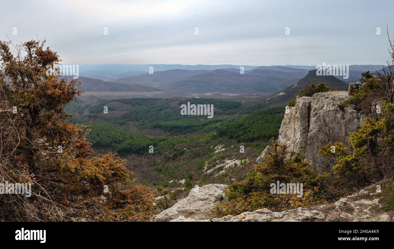 Panorama view from Beshik-Tau is the sacred mountain of the Karaites in ...