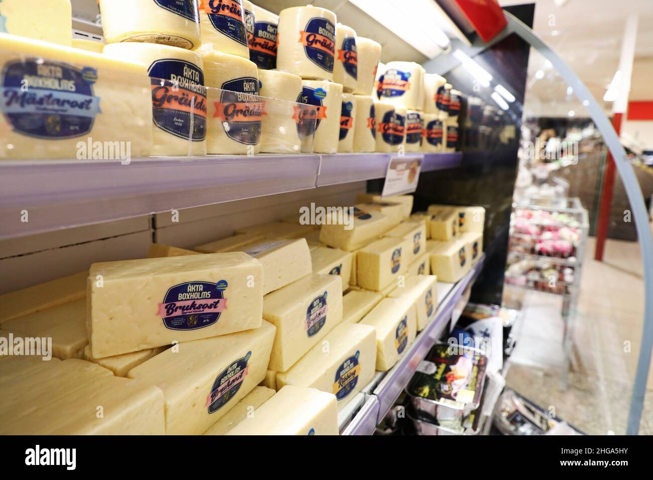 Cheese, from Glada bonden dairy in Boxholm, Sweden Stock Photo - Alamy
