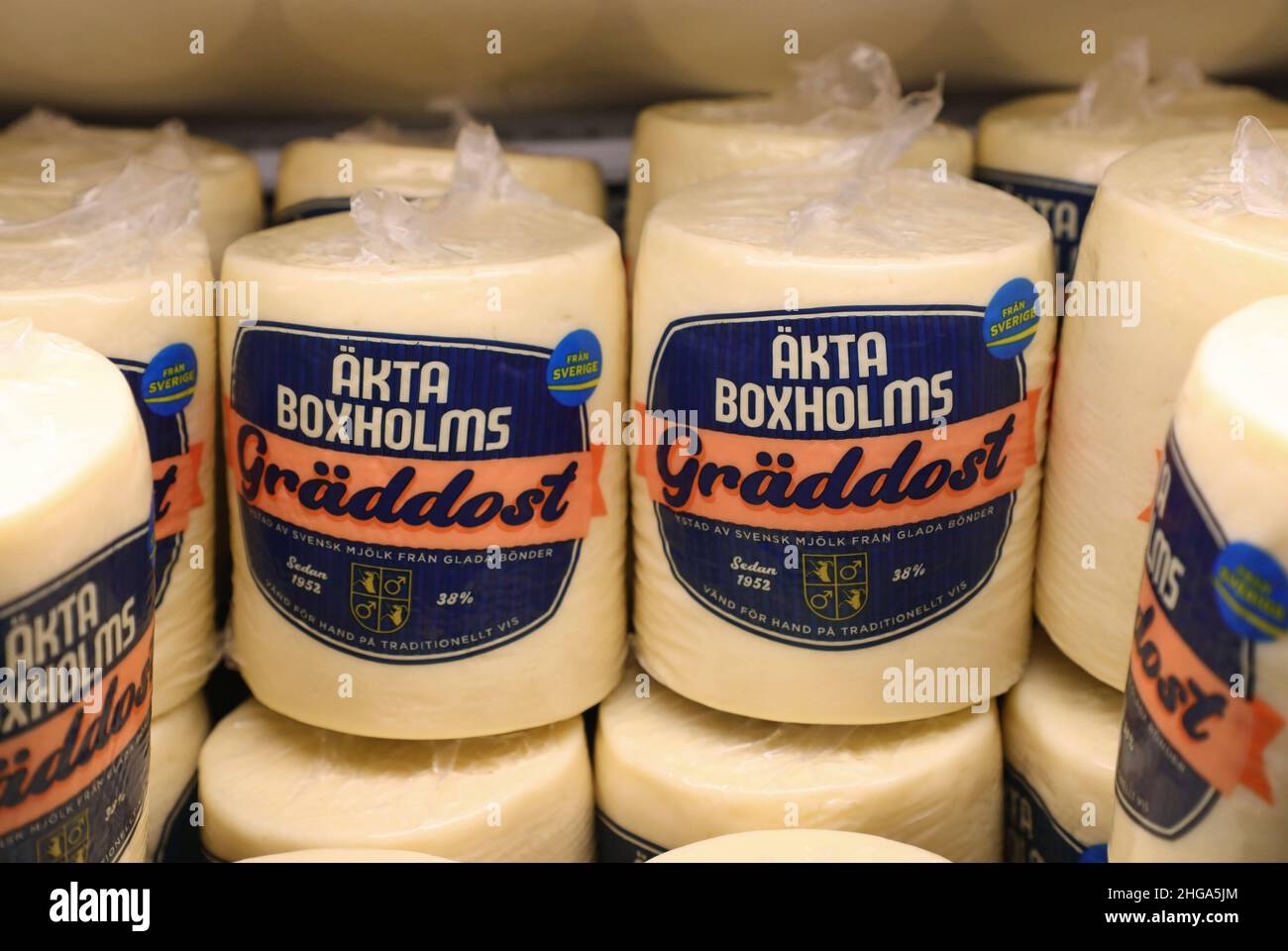 Cheese, from Glada bonden dairy in Boxholm, Sweden Stock Photo - Alamy