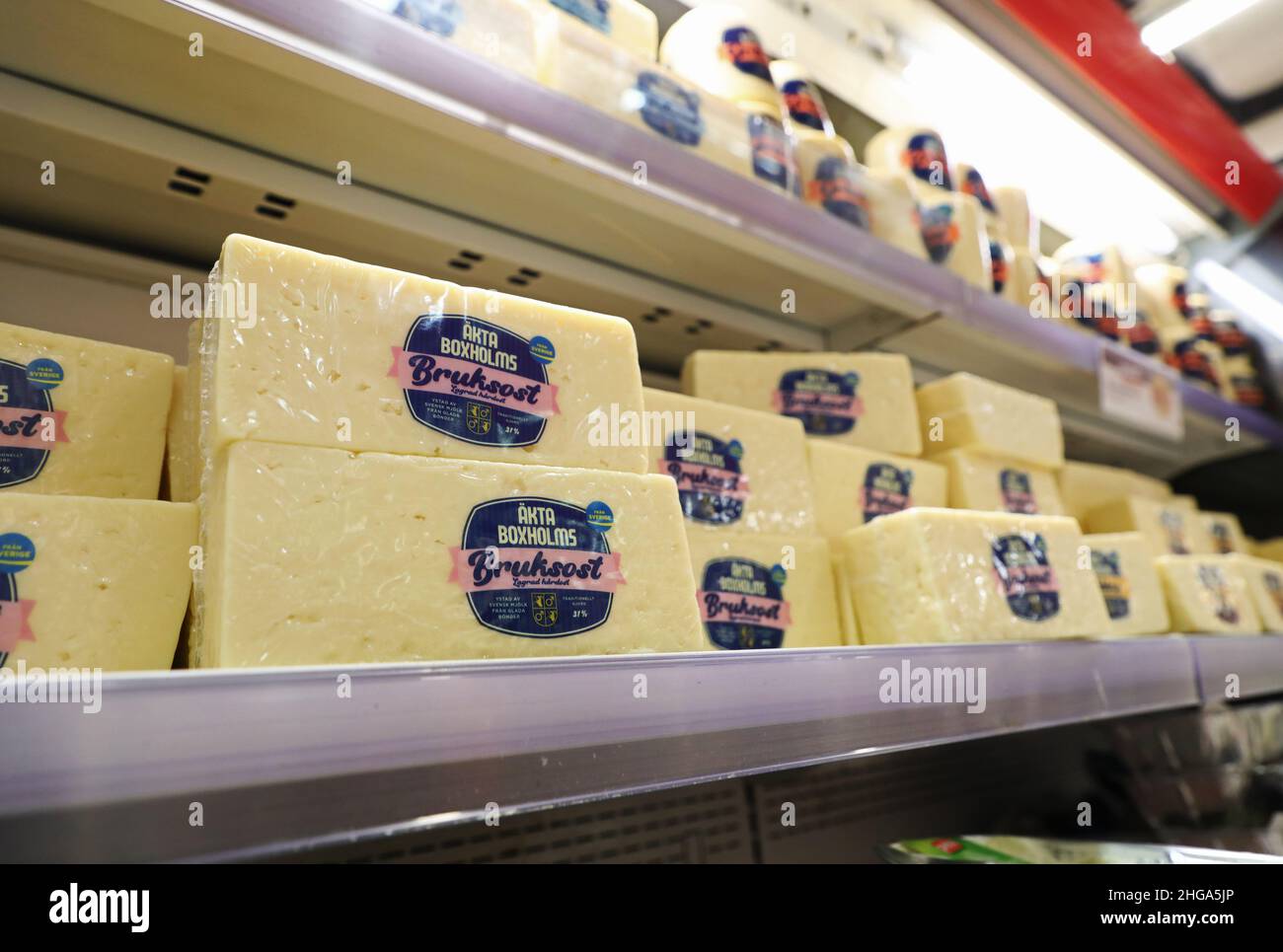 Cheese, from Glada bonden dairy in Boxholm, Sweden Stock Photo - Alamy