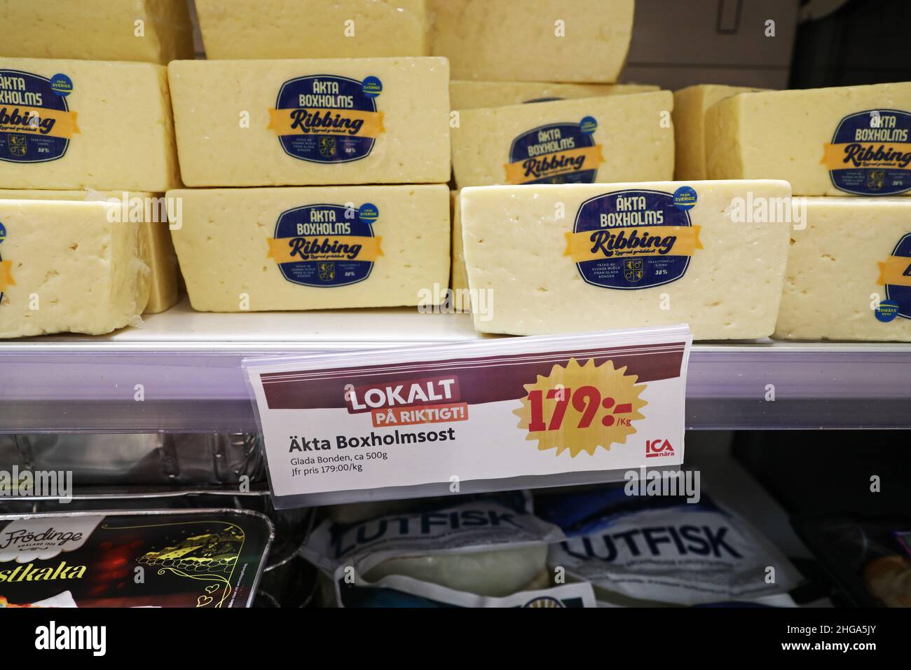 Cheese, from Glada bonden dairy in Boxholm, Sweden Stock Photo - Alamy
