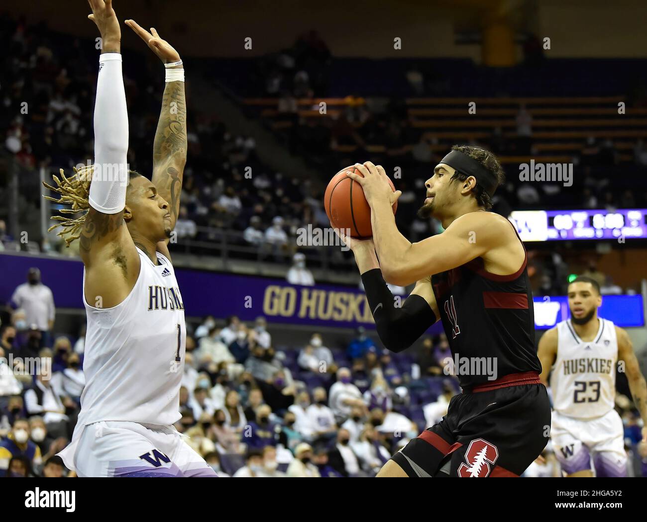 January, 15, 2022: Stanford forward Jaiden Delaire goes up to shoot ...
