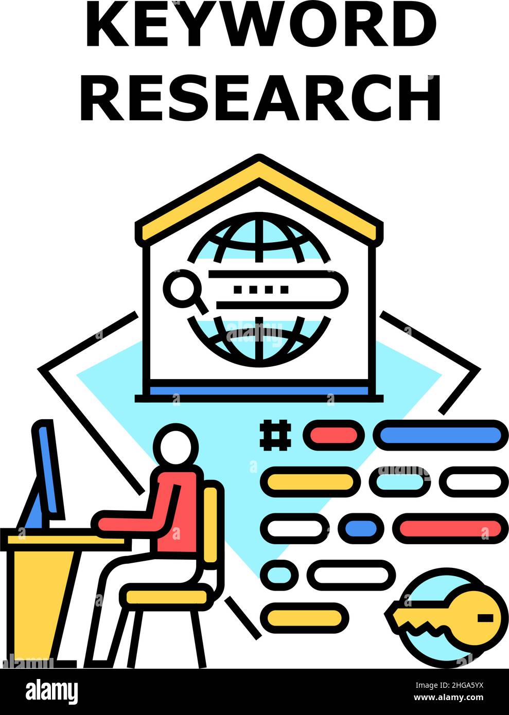 Keyword research icon vector illustration Stock Vector Image & Art - Alamy