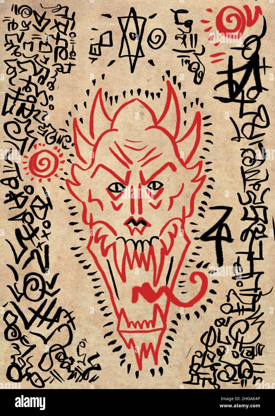 American Traditional Devil Flash