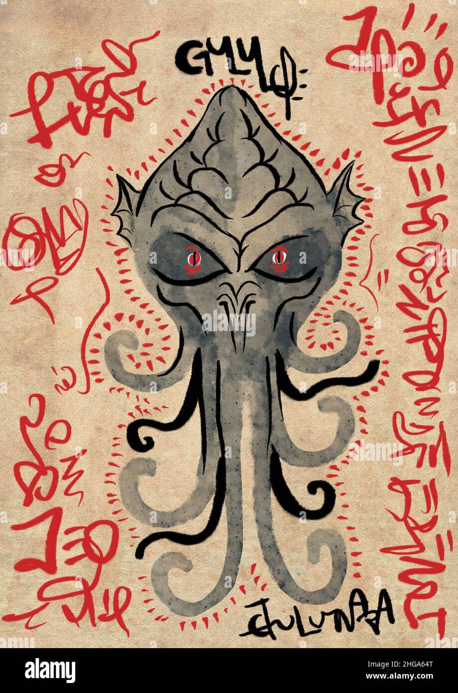 necronomicon book illustration Stock Photo - Alamy