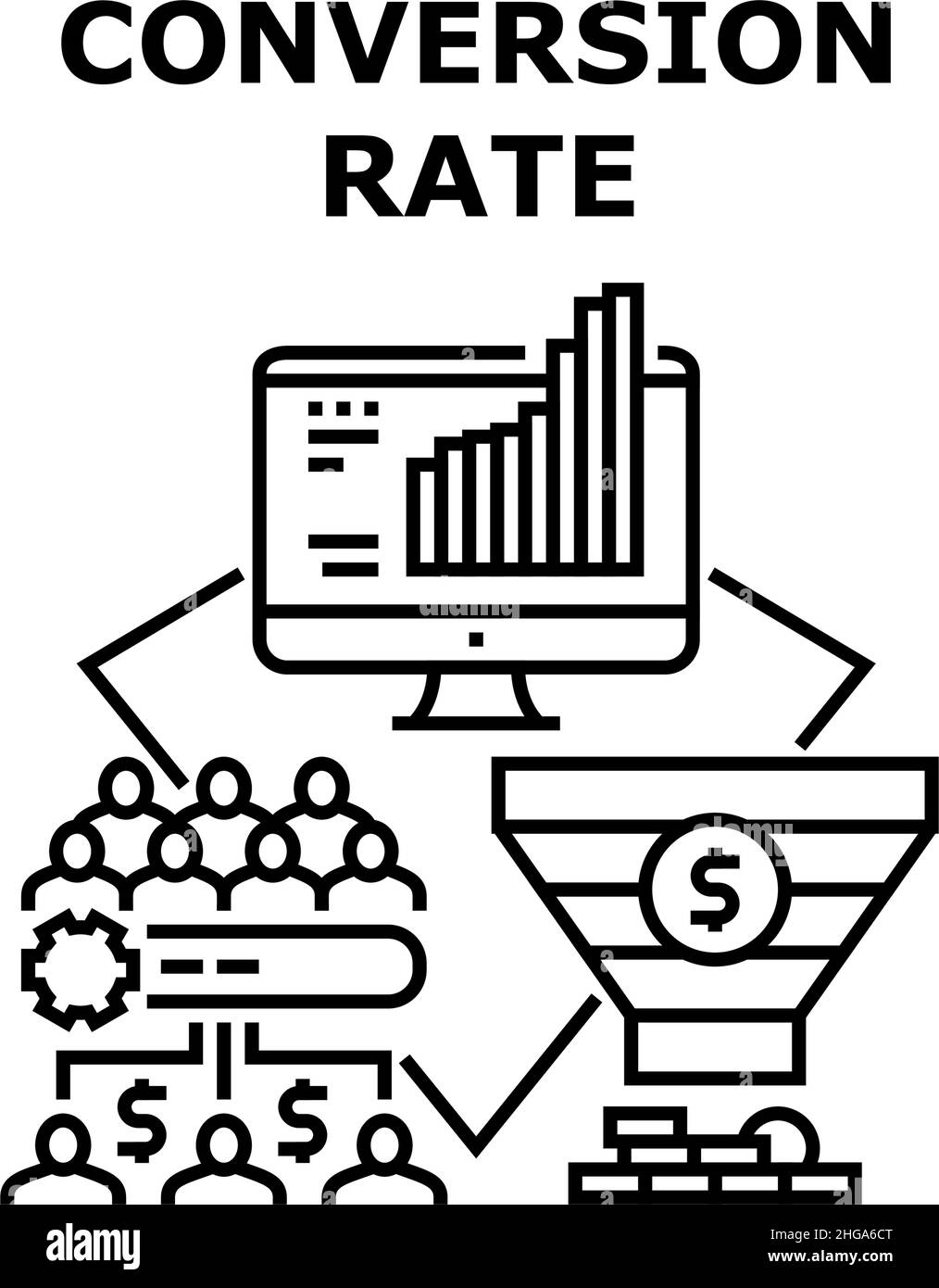 Conversion rate icon vector illustration Stock Vector Image & Art - Alamy