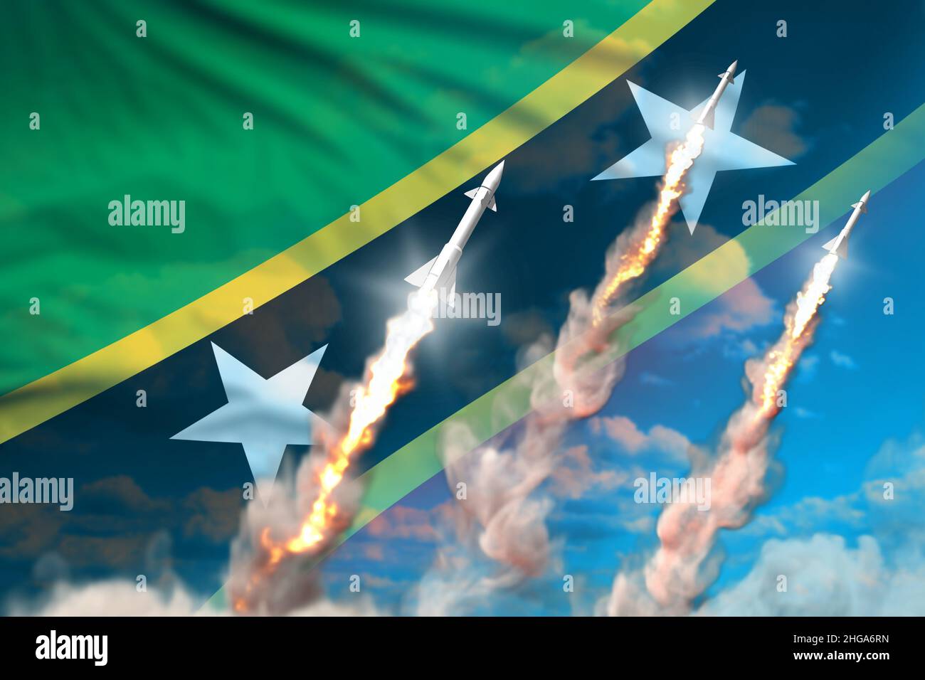 Modern strategic rocket forces concept on blue sky background, Saint ...