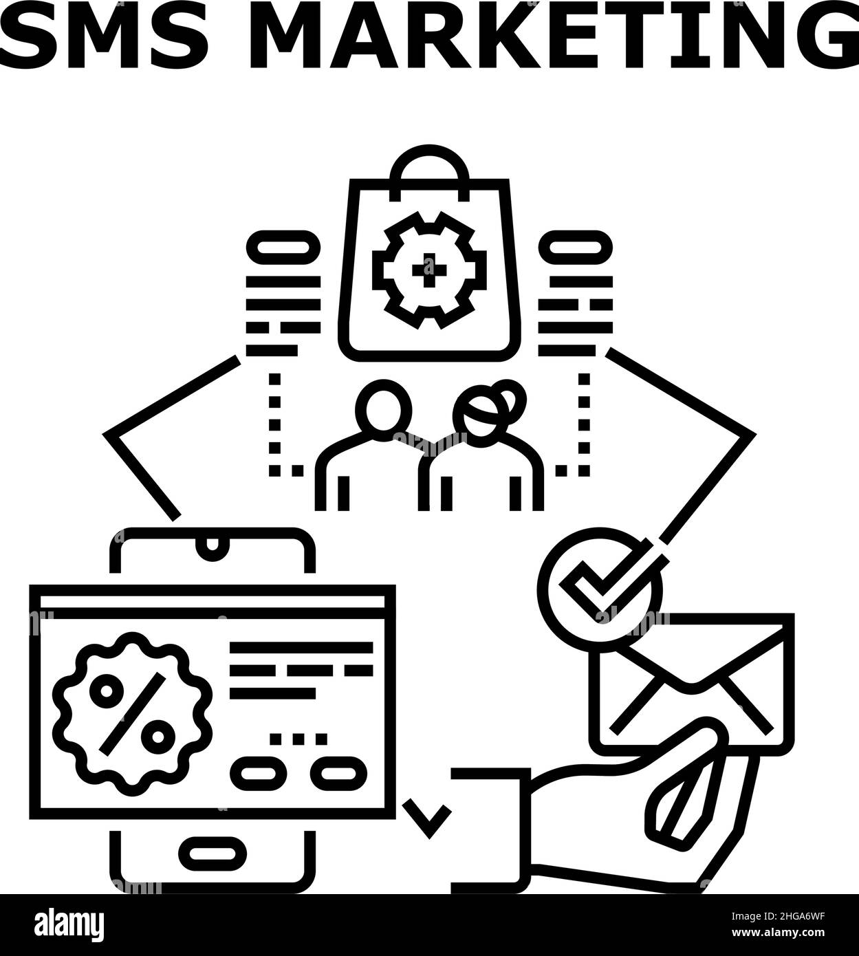 Sms marketing icon vector illustration Stock Vector Image & Art - Alamy