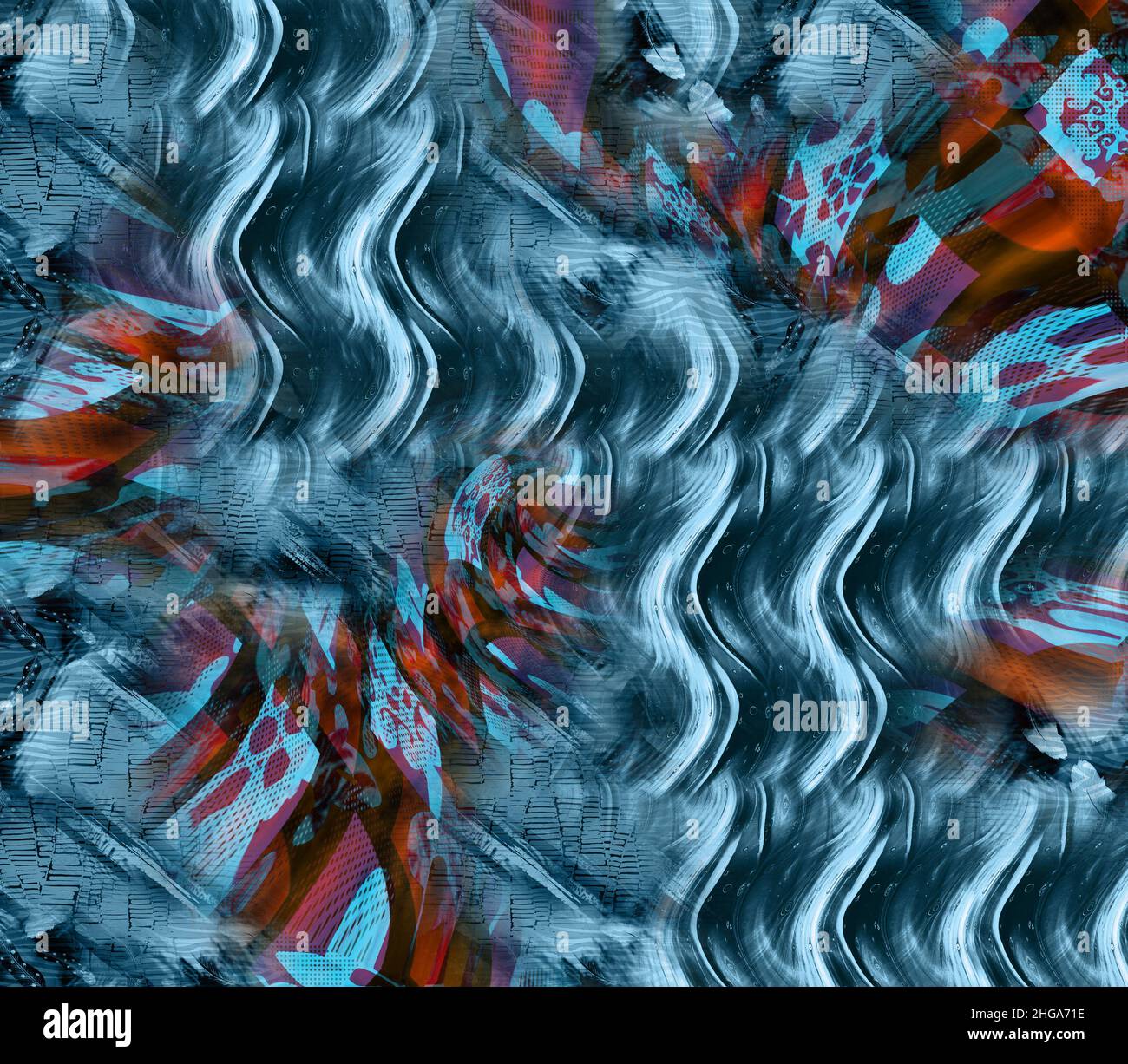 Textile illustration.Fashionable print pattern.Colorful dirty abstract ...