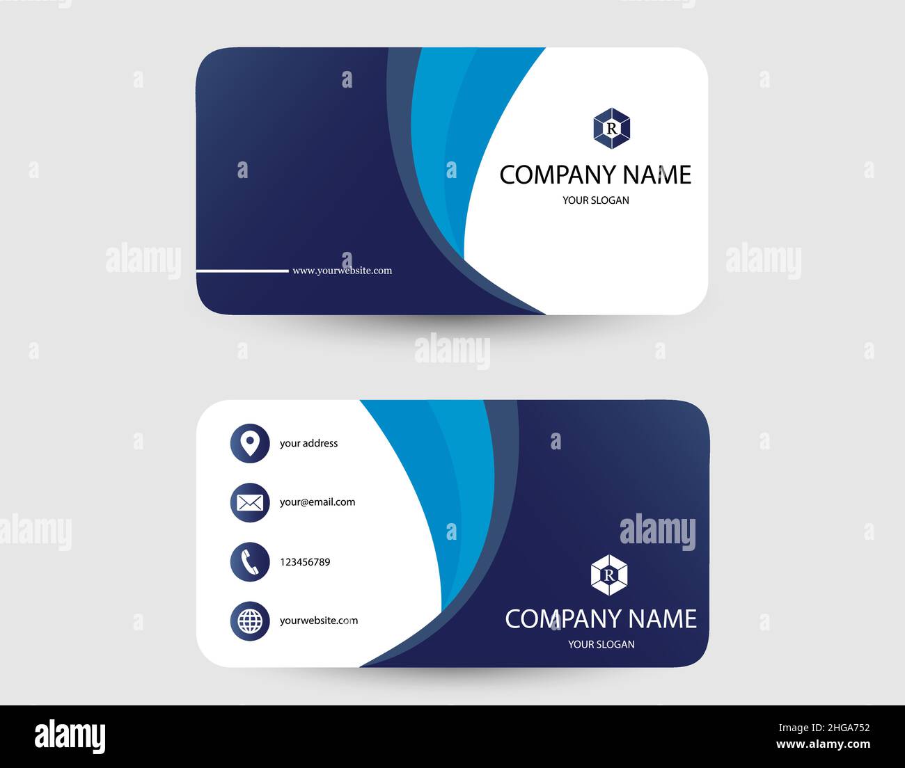 Modern blue abstract vector business card Stock Vector Image & Art - Alamy