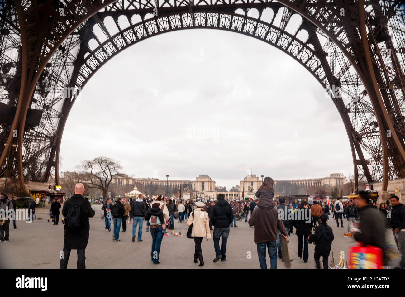 The Eiffel Tower iconic landmark of Paris nicknamed the Iron Lady ...