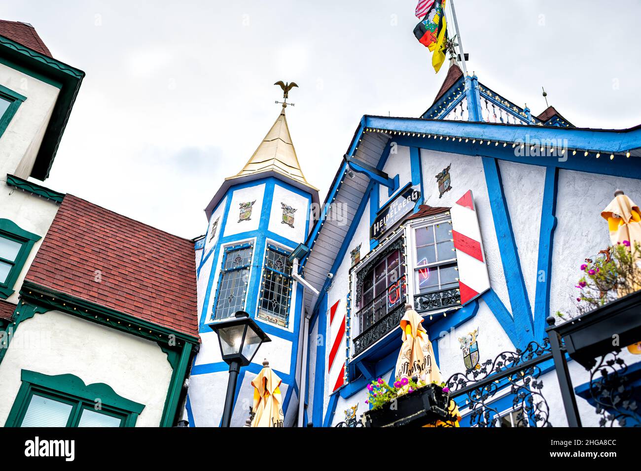 Helen, USA - October 5, 2021: Bavarian village of Helen, Georgia with ...
