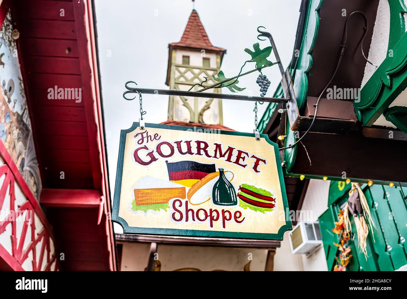 Helen, USA - October 5, 2021: Bavarian village of Helen, Georgia with ...