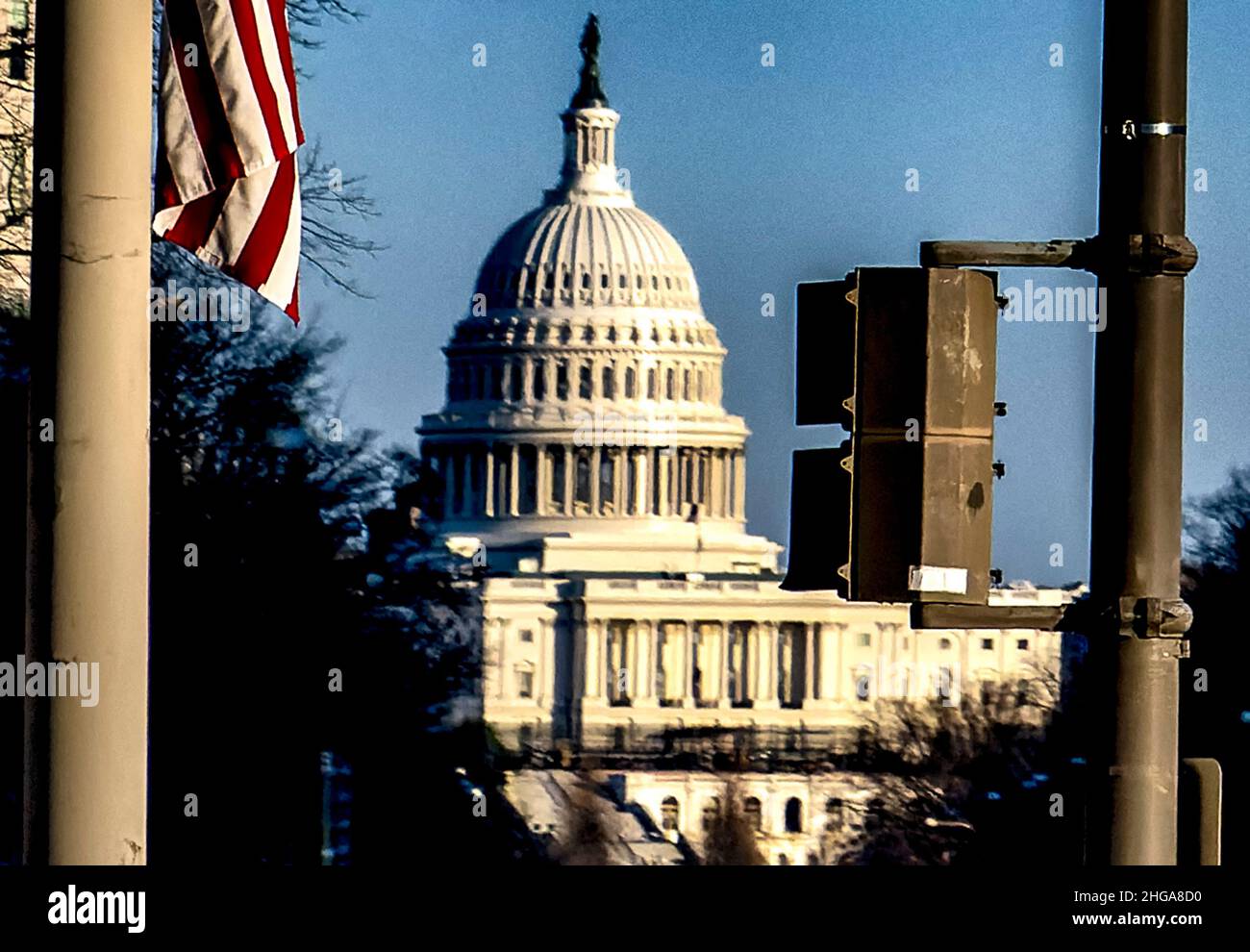 Between the posts, US Capitol building sandwiched between two utility ...