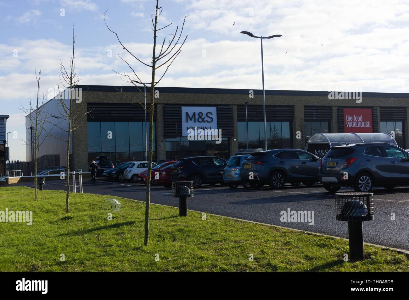 Marks and Spencers Foodhall storefront, Essex, Britain Stock Photo - Alamy