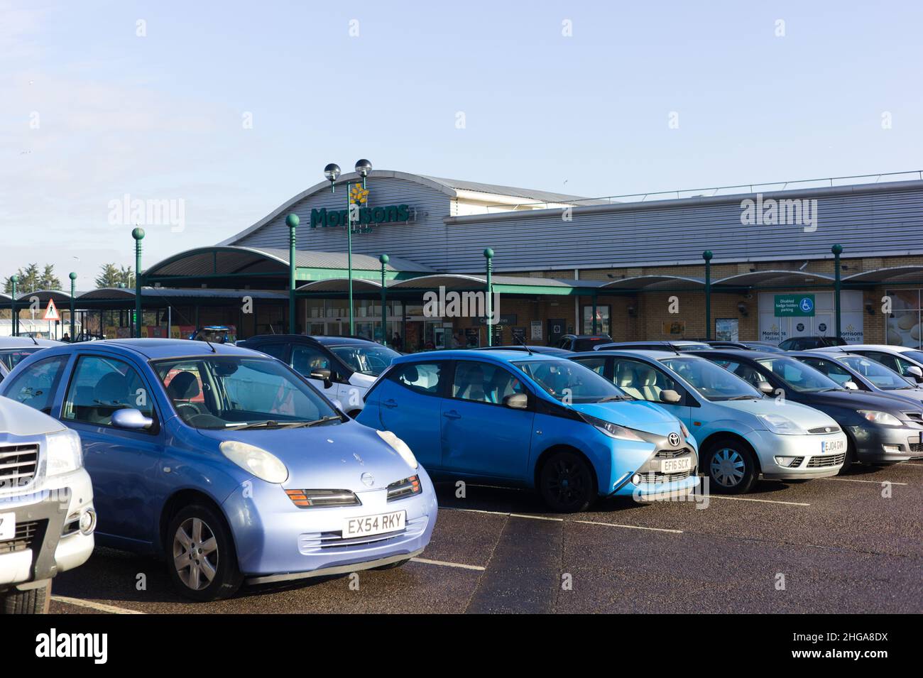 Exterior of Morrisons supermarket, Essex, Britain Stock Photo - Alamy