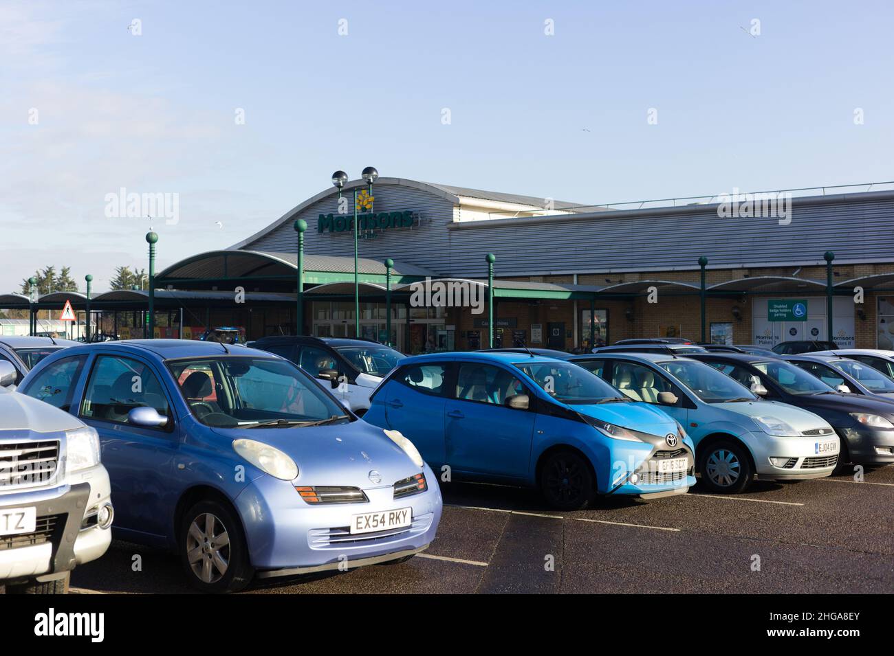 Exterior of Morrisons supermarket, Essex, Britain Stock Photo - Alamy