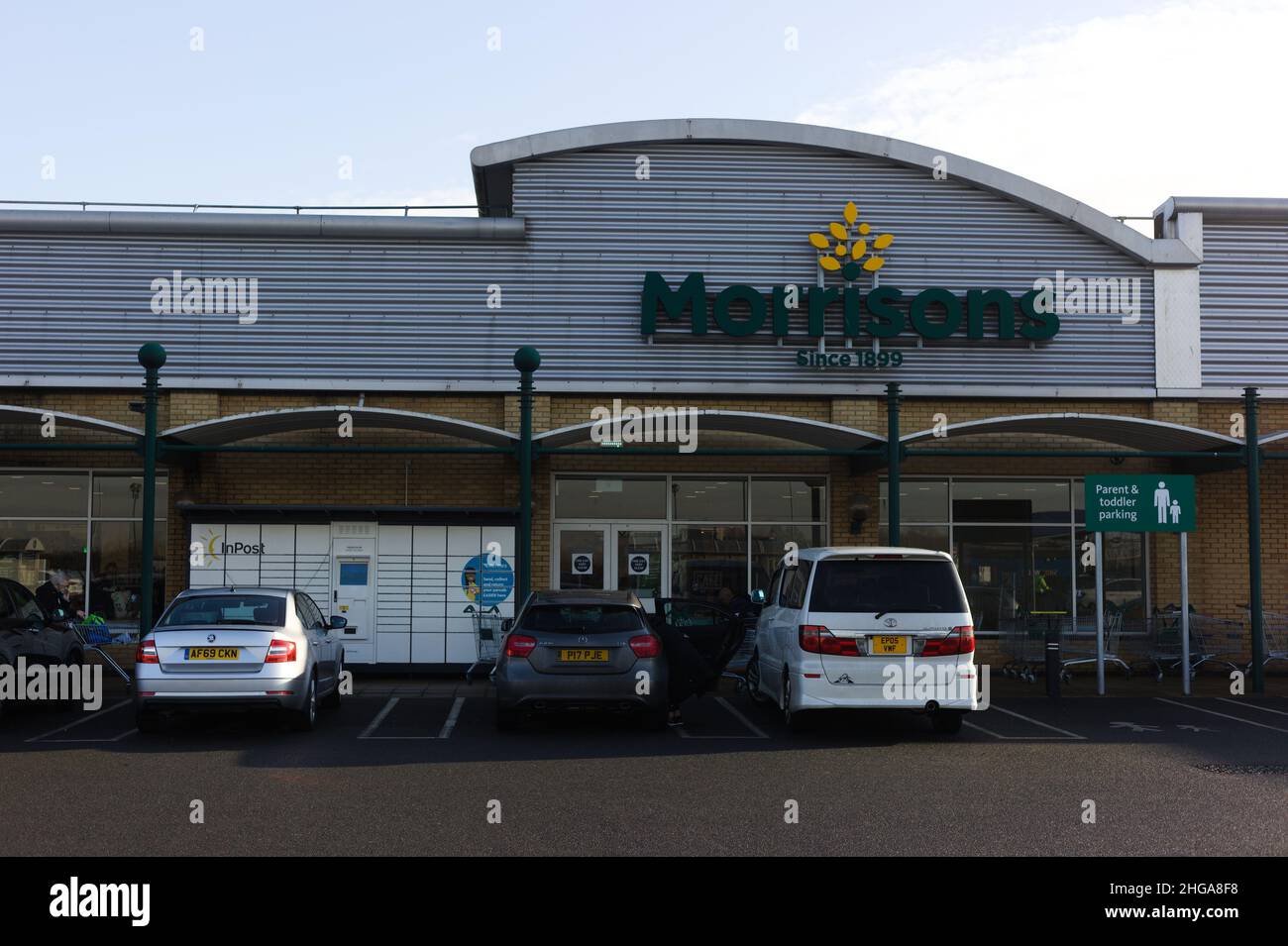 Exterior of Morrisons supermarket, Essex, Britain Stock Photo - Alamy