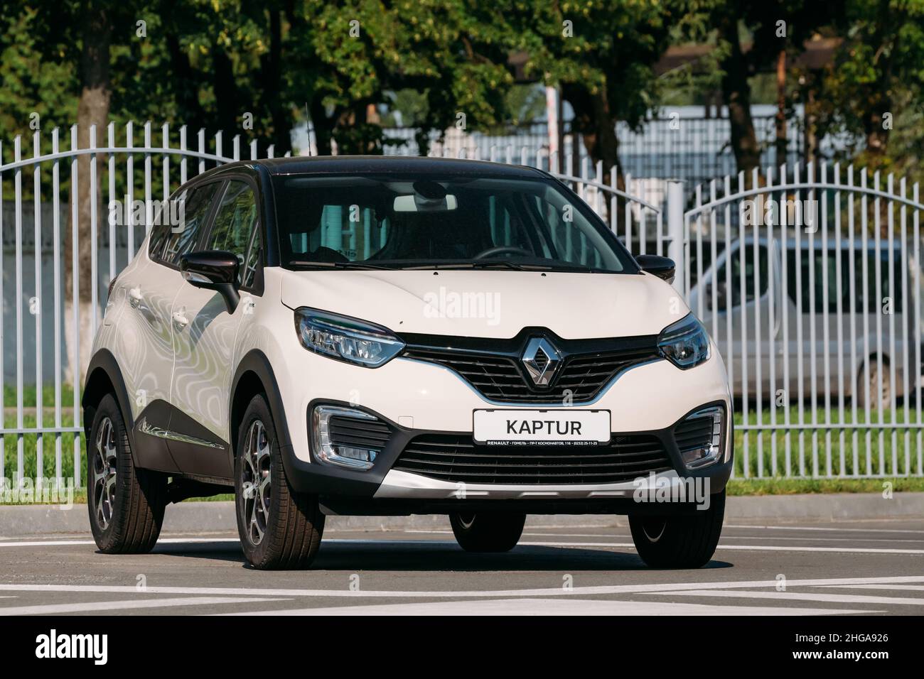 White Color Renault Kaptur Car Is The Subcompact Crossover Parking In ...
