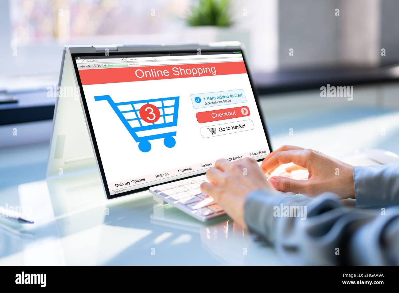 Online Ecommerce Shopping Website Or Store On Laptop Screen Stock Photo ...