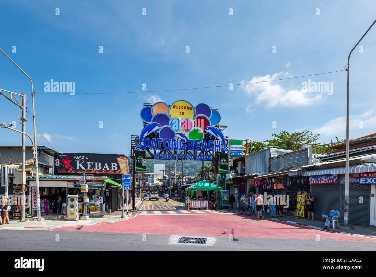 Phuket, Thailand - January 2022: Patong beach sign at Bangla Road in ...