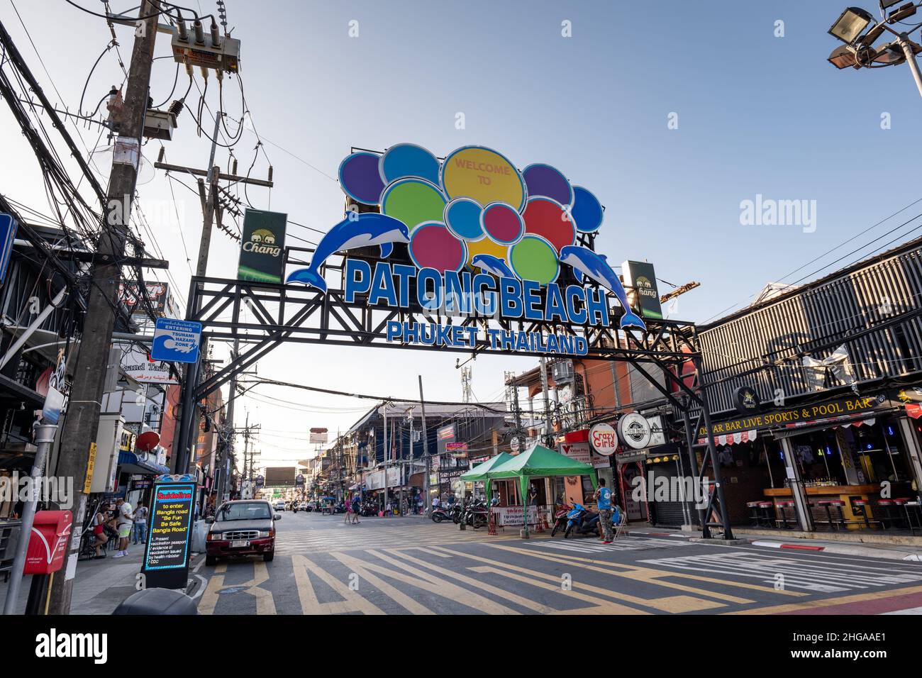 Phuket, Thailand - January 2022: Patong beach sign at Bangla Road in ...