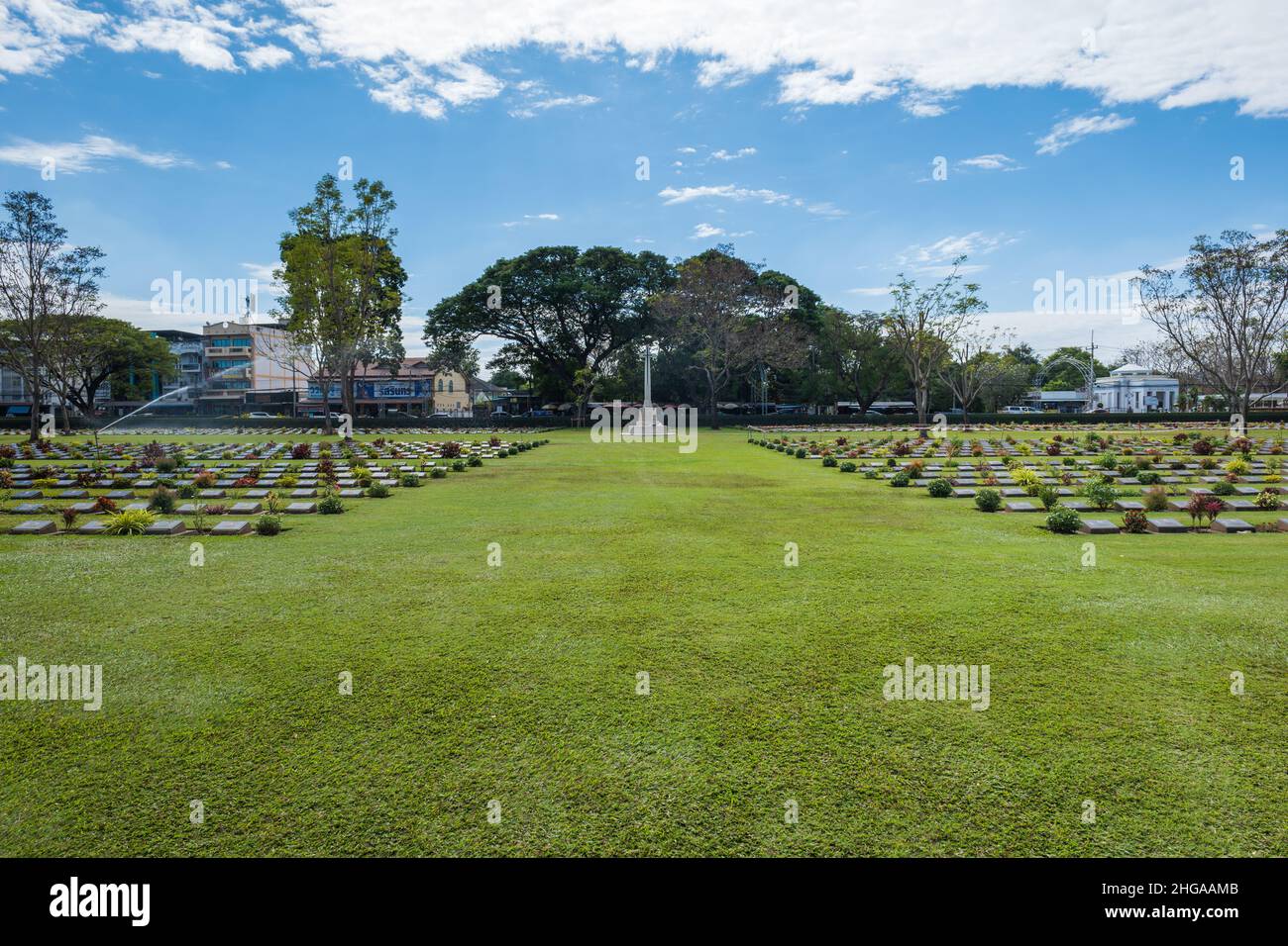 Kanchanaburi, Thailand - December 2021: The Kanchanaburi War Cemetery ...