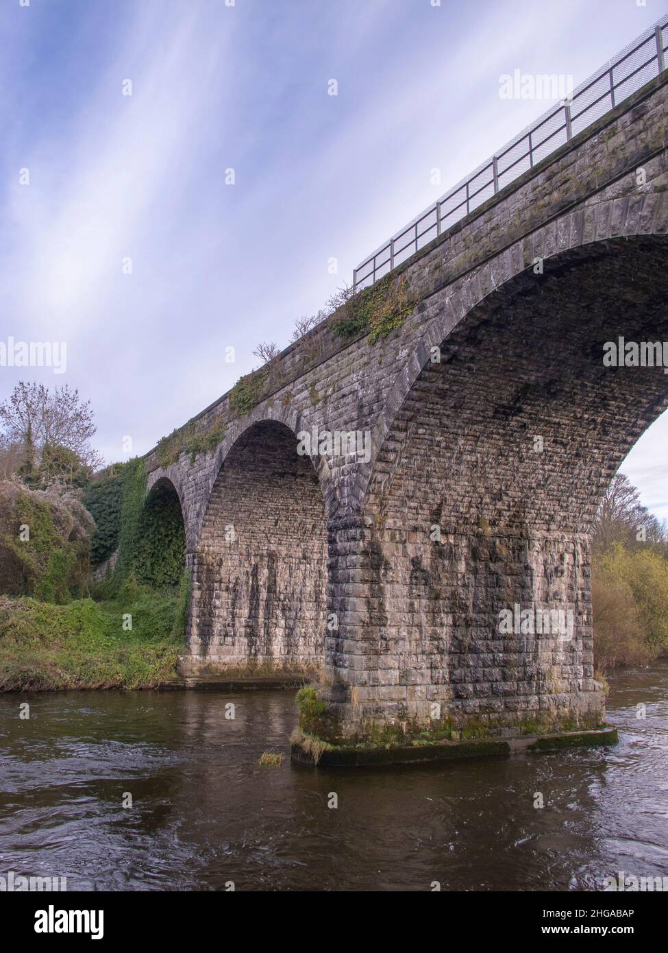 Railway bridge over the Boyne River in Navan County Meath Ireland Stock ...
