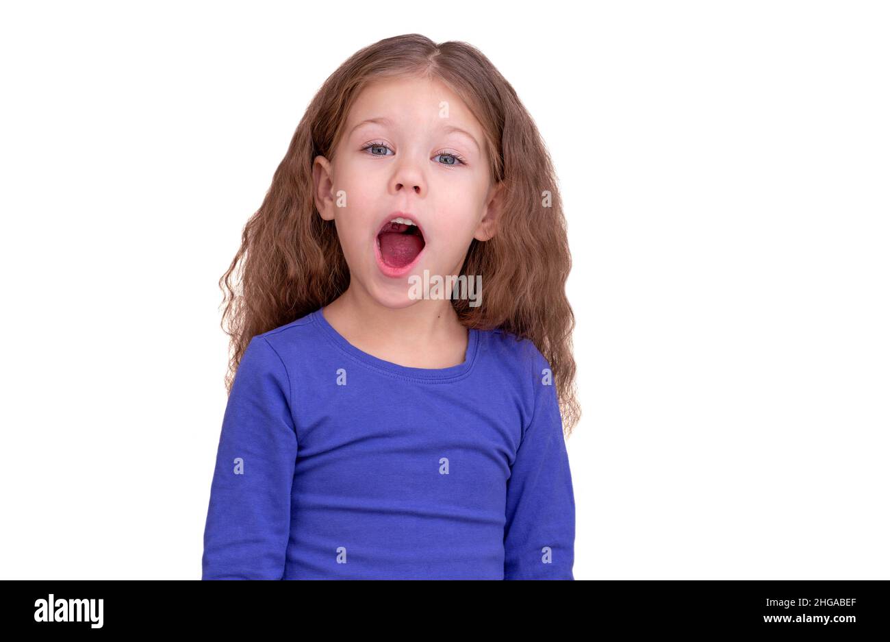Child girl mouth wide open hi-res stock photography and images - Alamy