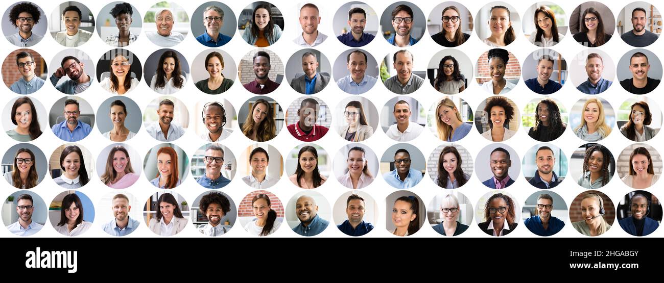 People Face Avatar Collage. Diverse Headshot Photos Stock Photo - Alamy