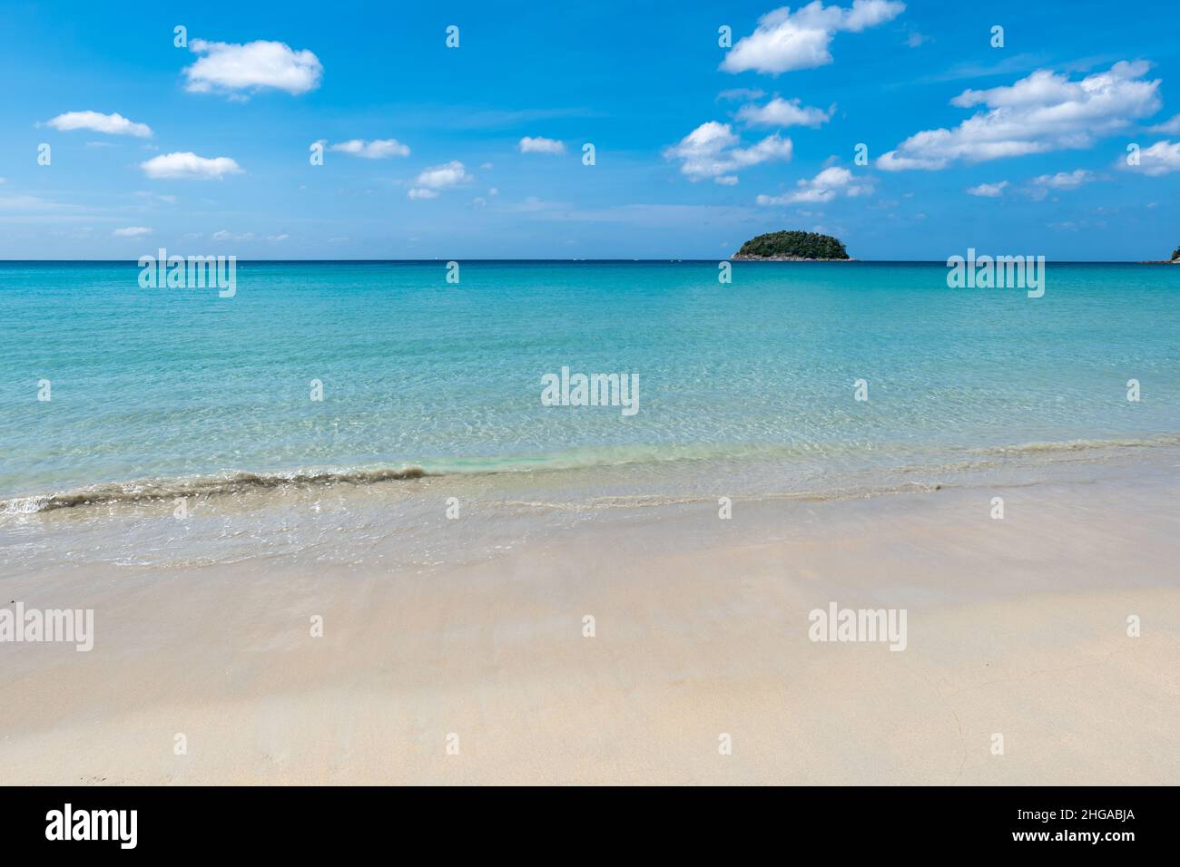 Kata beach in Phuket, Thailand, beach with clear water, white and ...