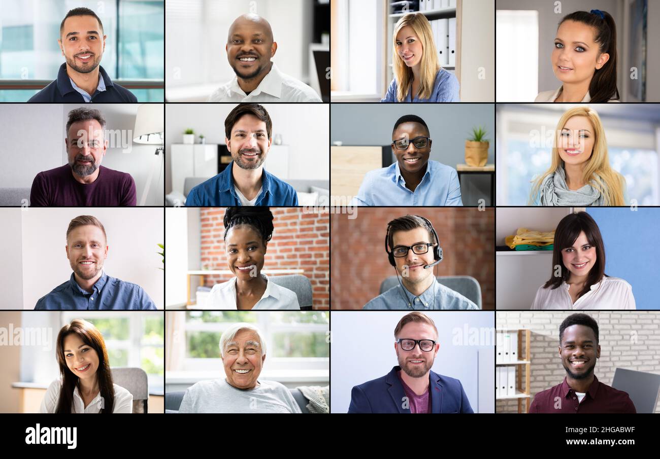 Online Video Conference Meeting Group Call Screen Stock Photo - Alamy
