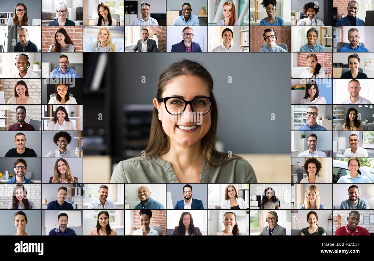 Person Talking In Group Video Conference Meeting Stock Photo - Alamy