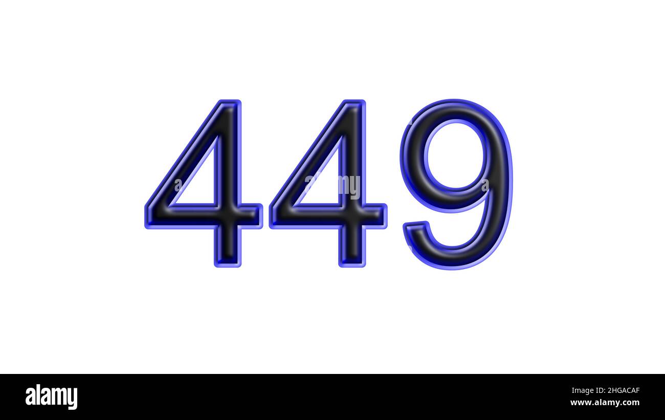 blue 449 number 3d effect white background Stock Photo - Alamy