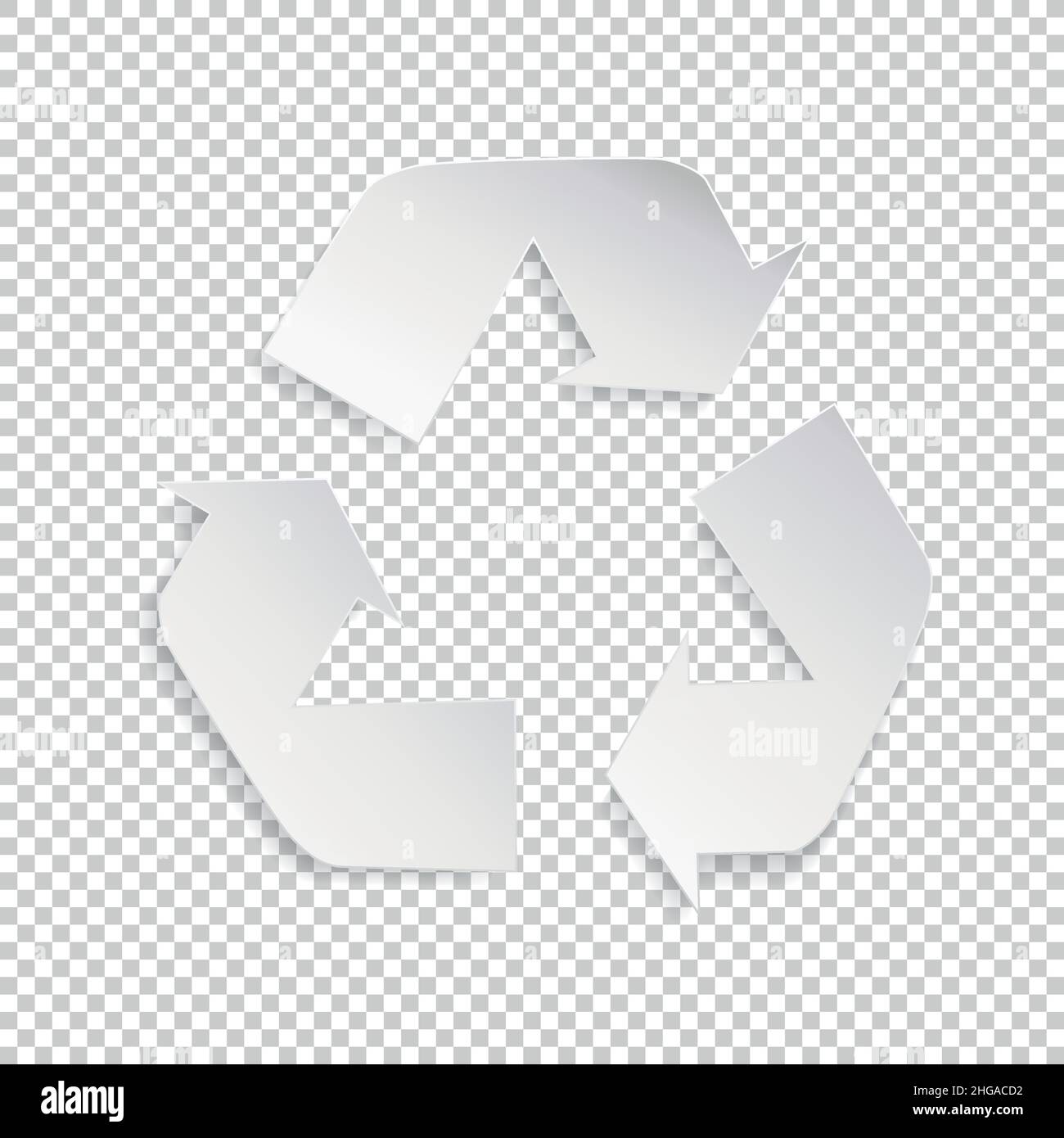 Infographic design Recycle simbol on checked transparent background ...