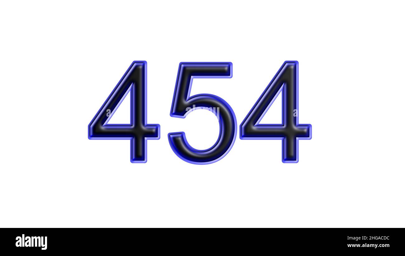 blue 454 number 3d effect white background Stock Photo - Alamy