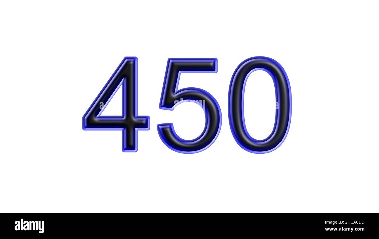 blue 450 number 3d effect white background Stock Photo - Alamy