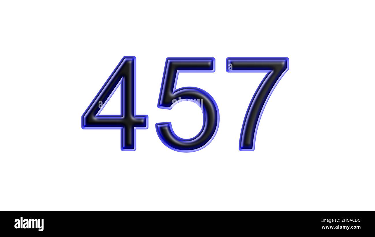 blue 457 number 3d effect white background Stock Photo - Alamy