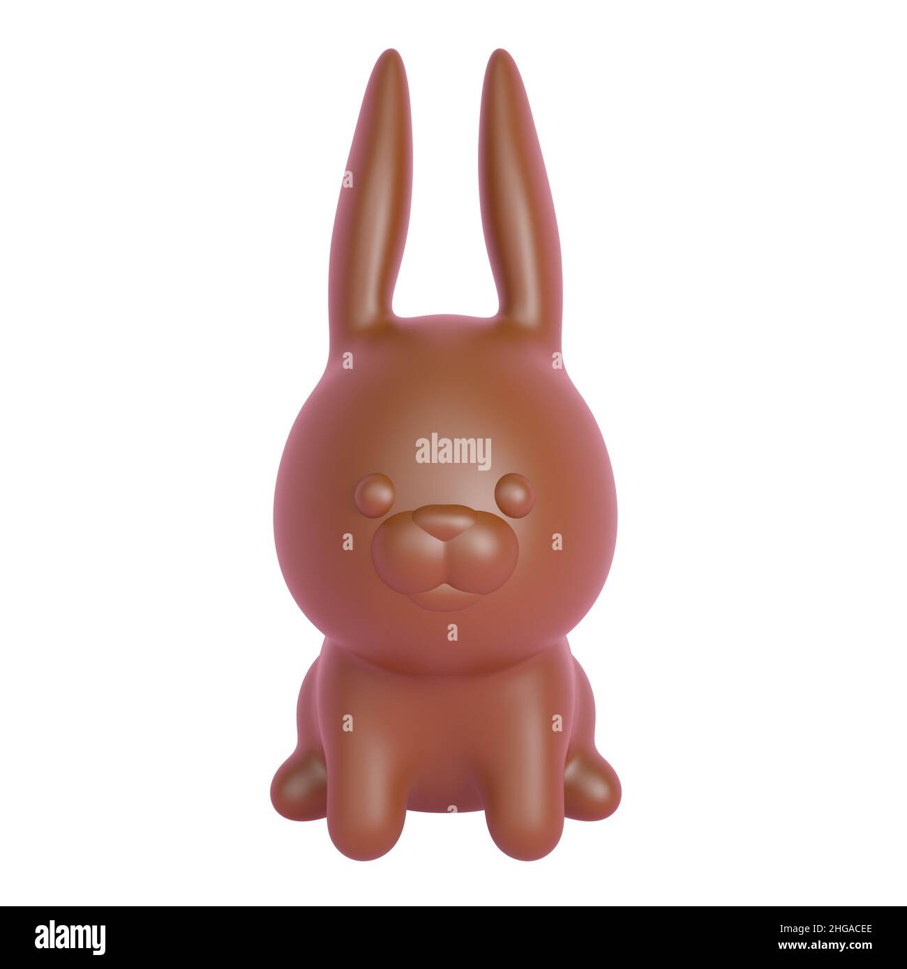Chocolate bunny isolated on white. 3d rendering Stock Photo - Alamy