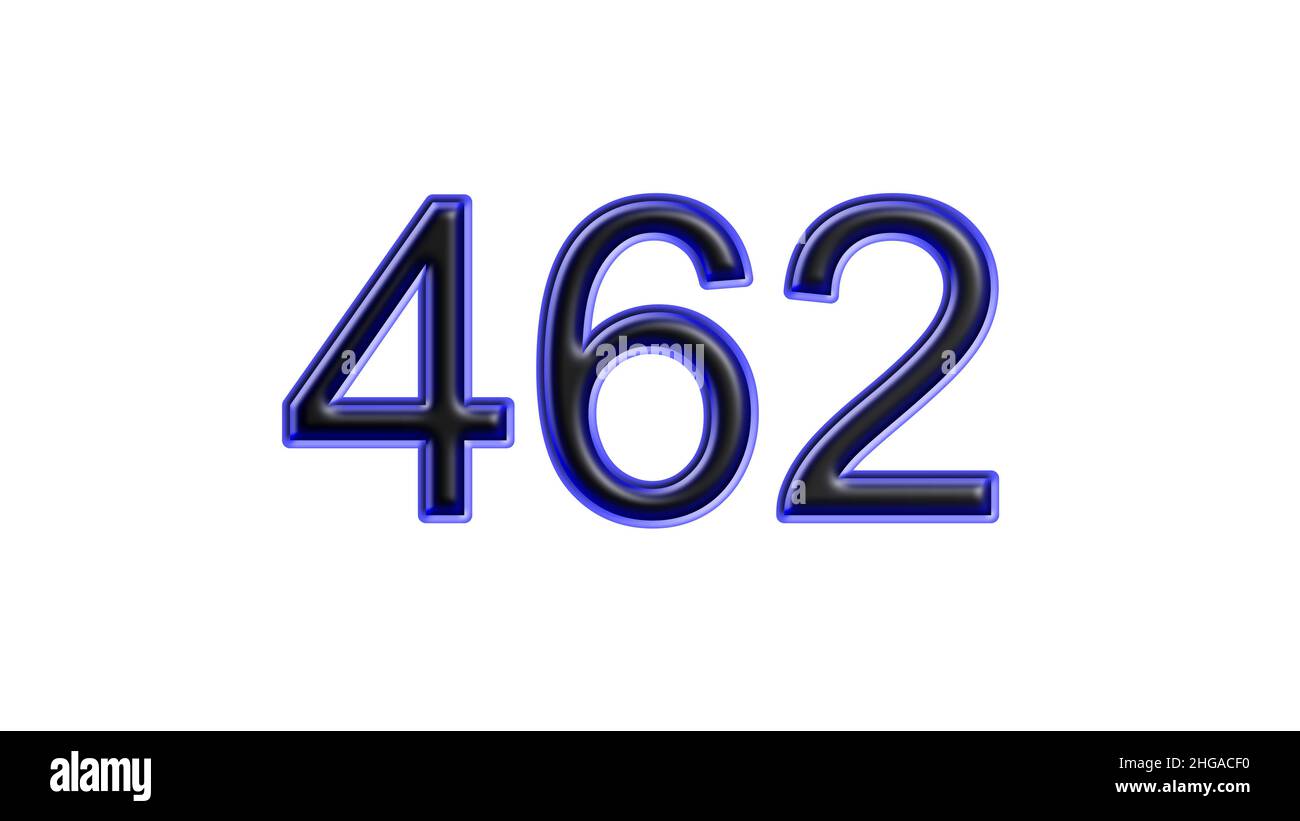 blue 462 number 3d effect white background Stock Photo - Alamy