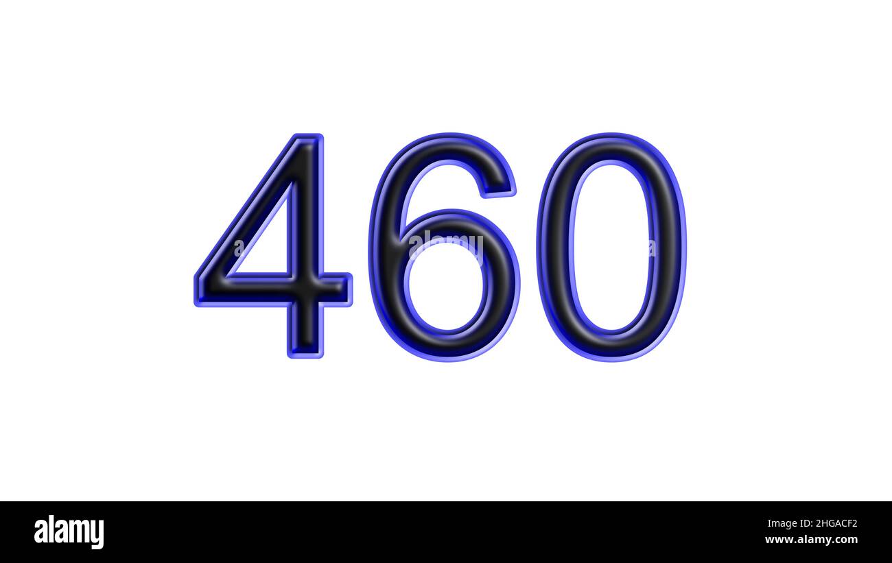 blue 460 number 3d effect white background Stock Photo - Alamy