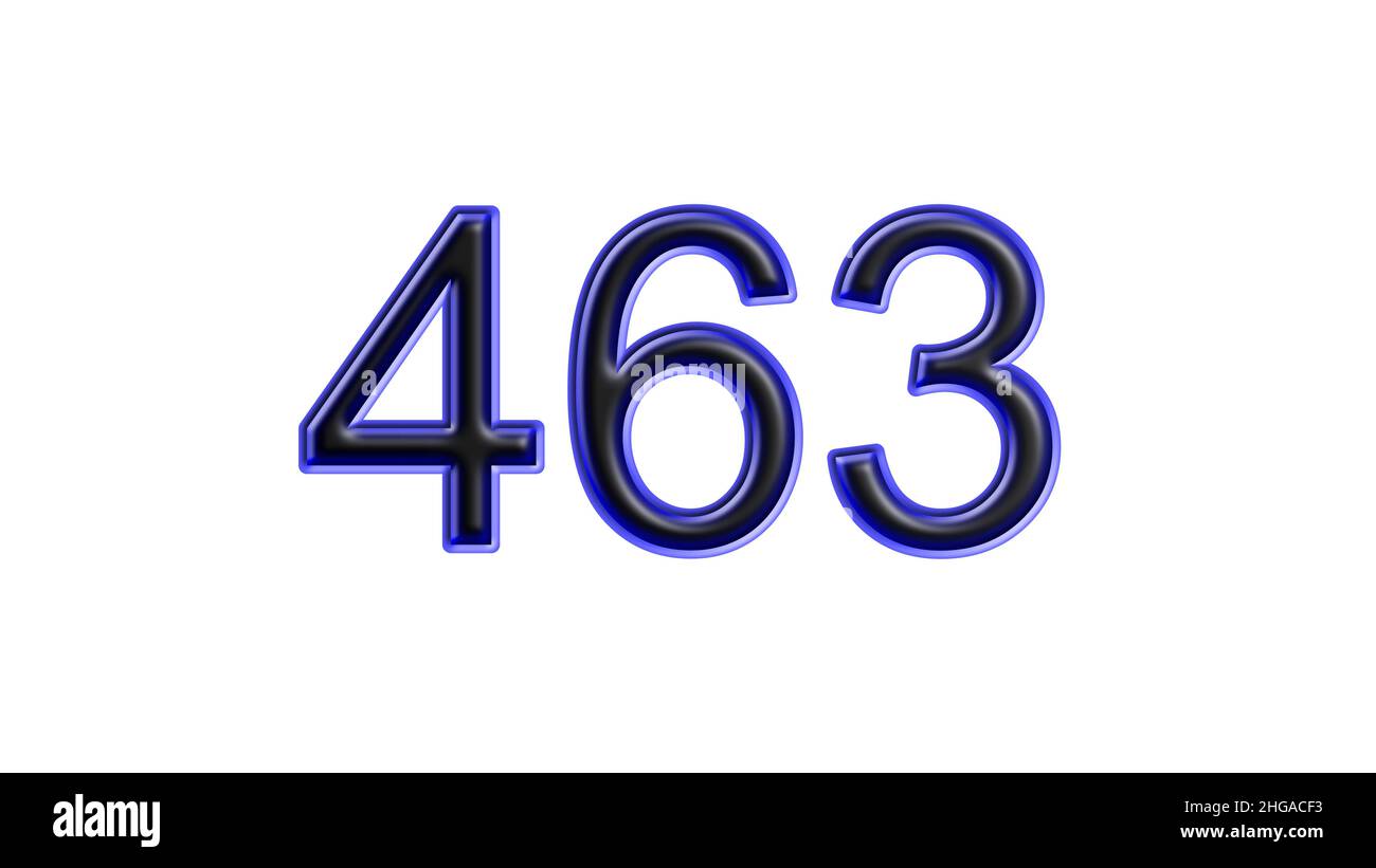 blue 463 number 3d effect white background Stock Photo - Alamy