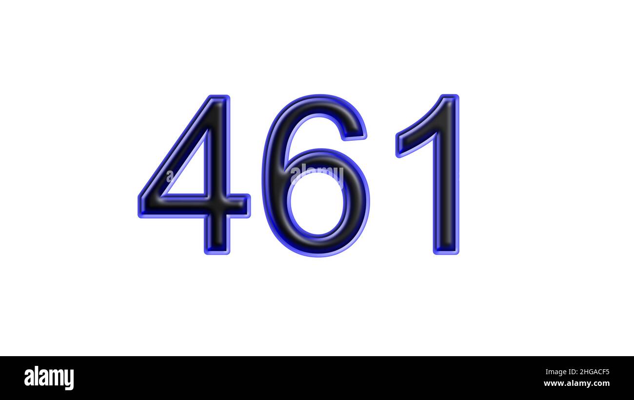 blue 461 number 3d effect white background Stock Photo - Alamy