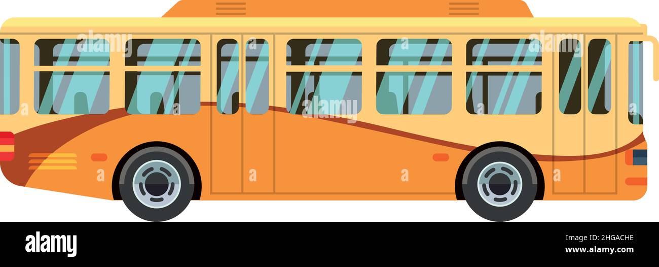 Yellow bus icon. Public city or school transport Stock Vector Image ...
