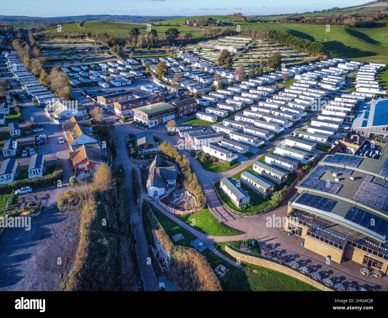 Holiday Park full of static caravans at Ladram Bay Stock Photo - Alamy