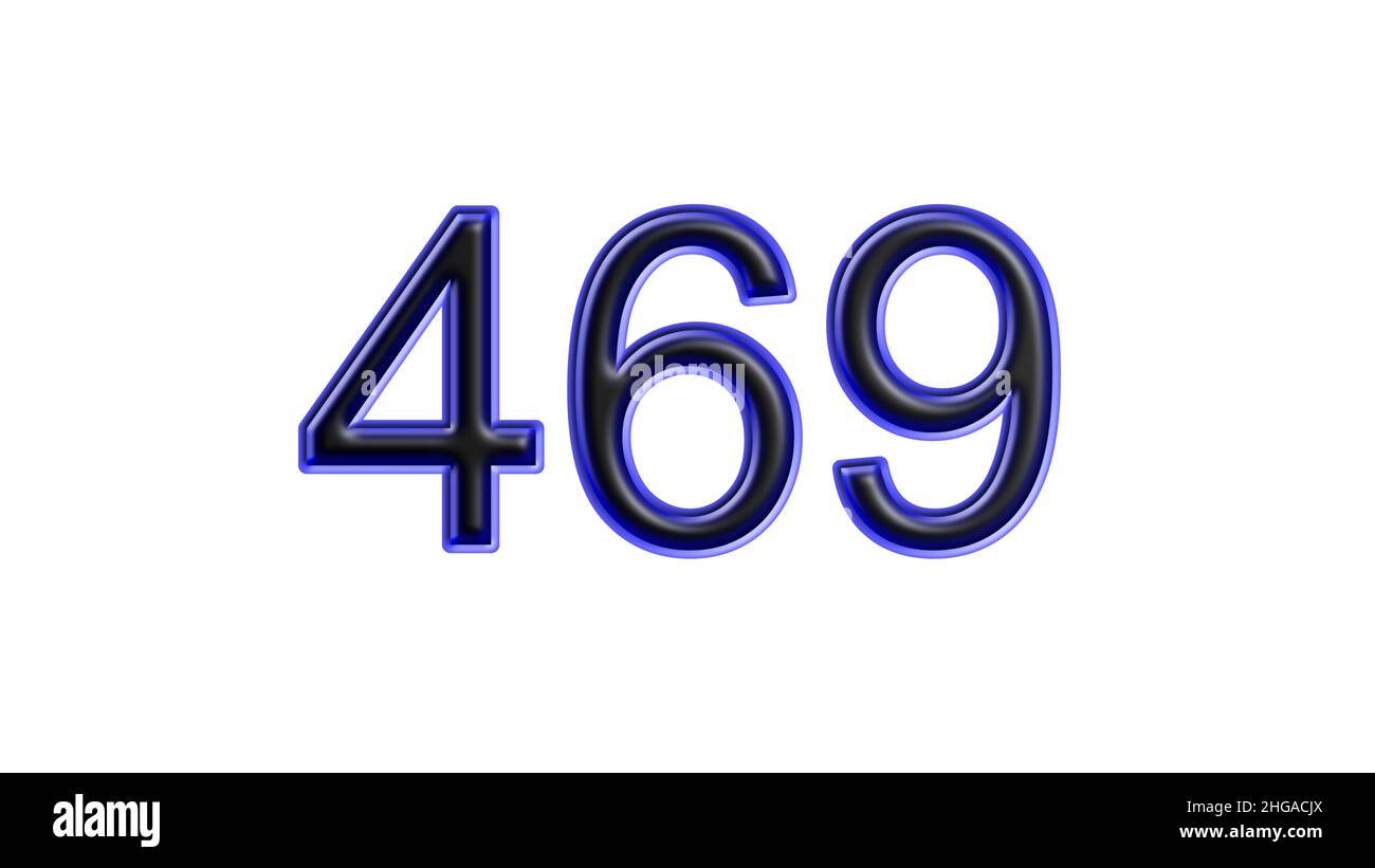 blue 469 number 3d effect white background Stock Photo - Alamy